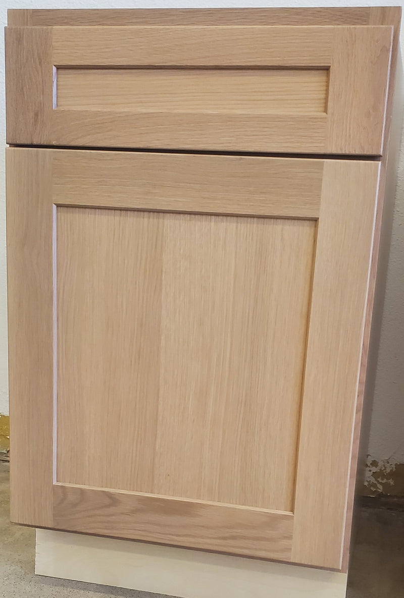 Natural Color White Oak Shaker 1-1/4" Overlay Sink Base 30", 33" & 36"