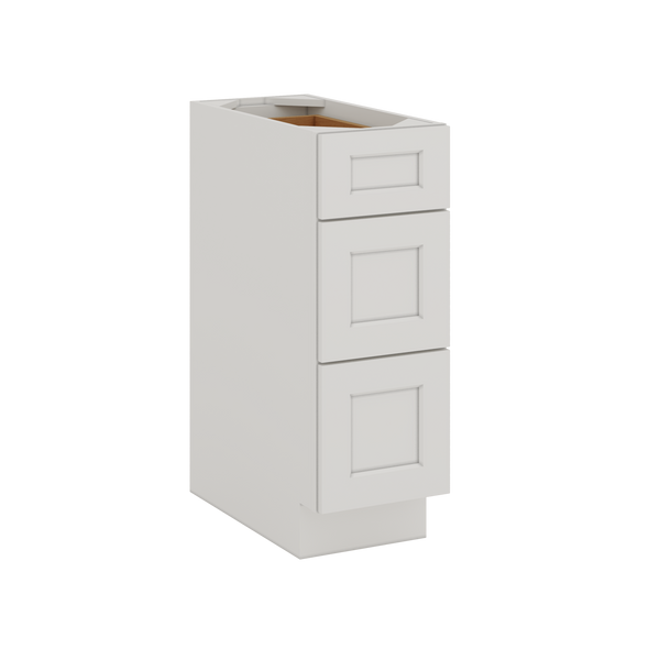 Cinder Double Shaker 1-1/4" Overlay 3 Drawer Base Cabinet 12", 15", 18 ...