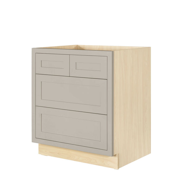Tuscan Gray Shaker Inset Drawer Base Cabinet - 30"- 33" - RTA Wholesalers