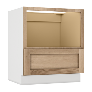 Natural Color White Oak Shaker Microwave Base Cabinet - 27"