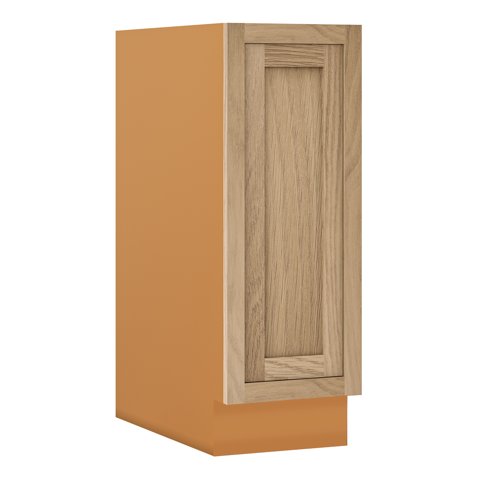 White Oak Inset Shaker Spice Rack Pullout Base Cabinet 9", 12" & 15 ...