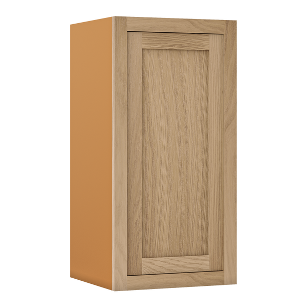 39" Tall White Oak Inset Shaker Wall Cabinet - Single Door 9", 12", 15 ...
