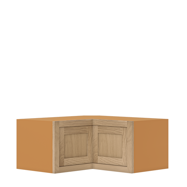 Custom Oak Stacker Wall Angle Corner Shaker Wall Cabinet 27" W x 14" to ...