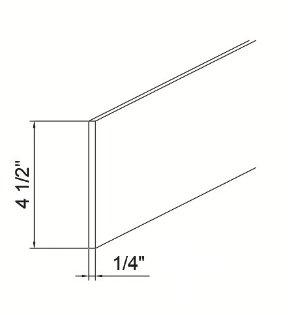 Light Gray Shaker 1-1/4" Overlay Toe Kick Skin Molding Trim Pieces 1/4 ...