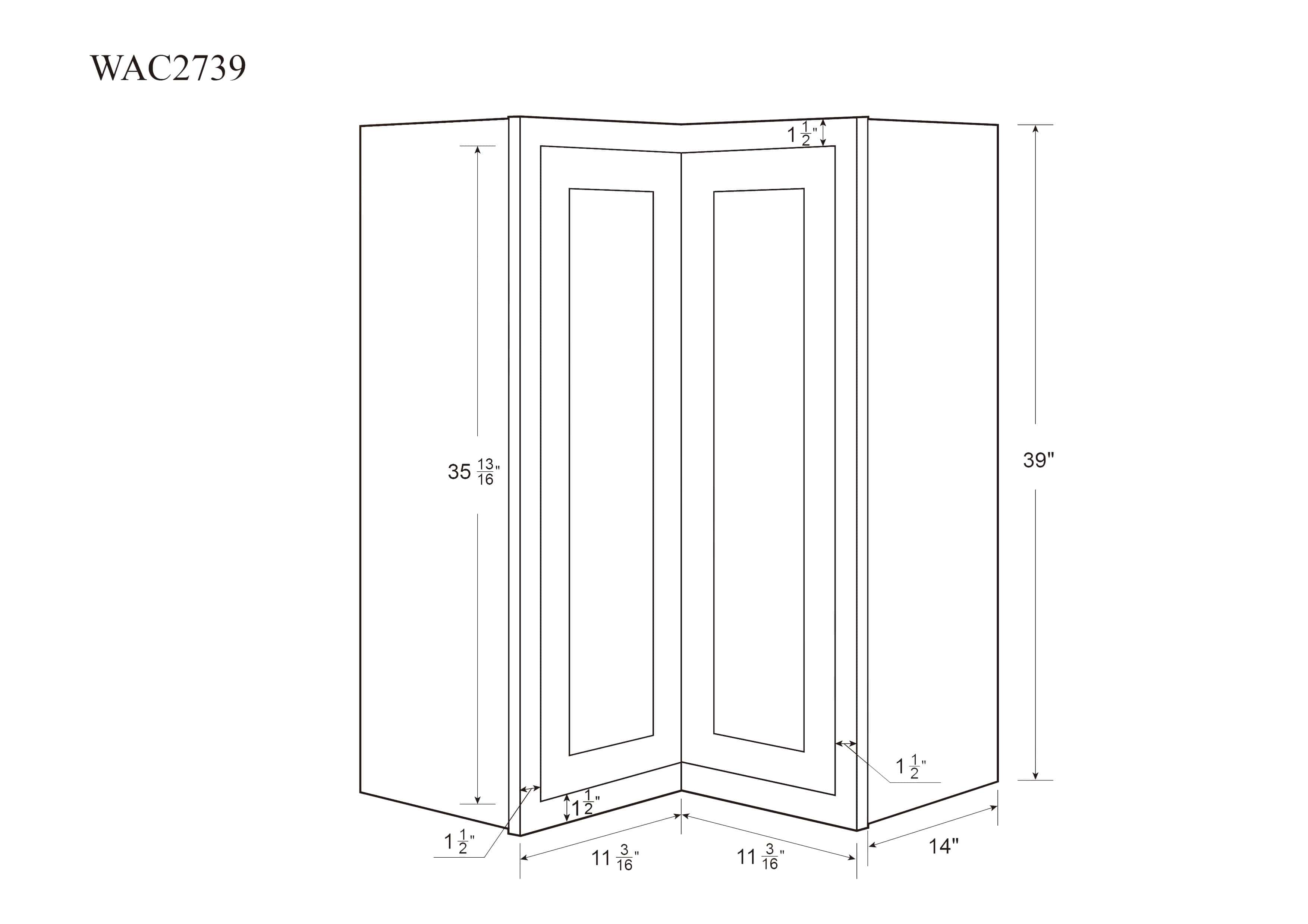 Custom Oak Stacker Wall Angle Corner Shaker Wall Cabinet 27" W x 14" to ...
