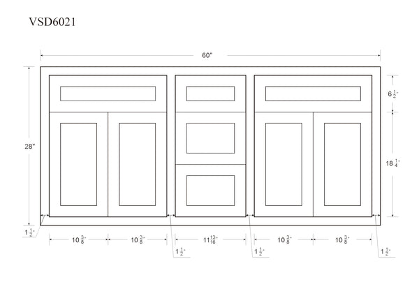 Double Vanity Sink Bathroom Snow White Inset Shaker Cabinet - 60" Wide ...