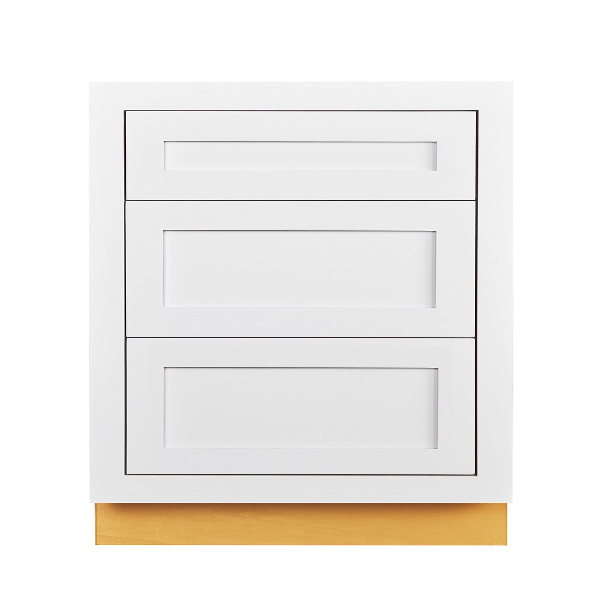 Drawer Base Cabinet - 12", 15", 18", 21", 24" & 27" Snow White Shaker ...