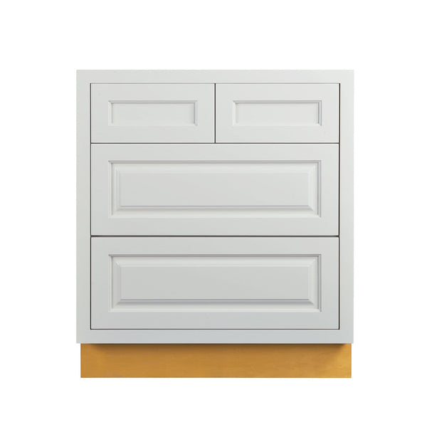Vintage White Raised Panel Inset Drawer Base Cabinet - 30"- 33" - RTA ...