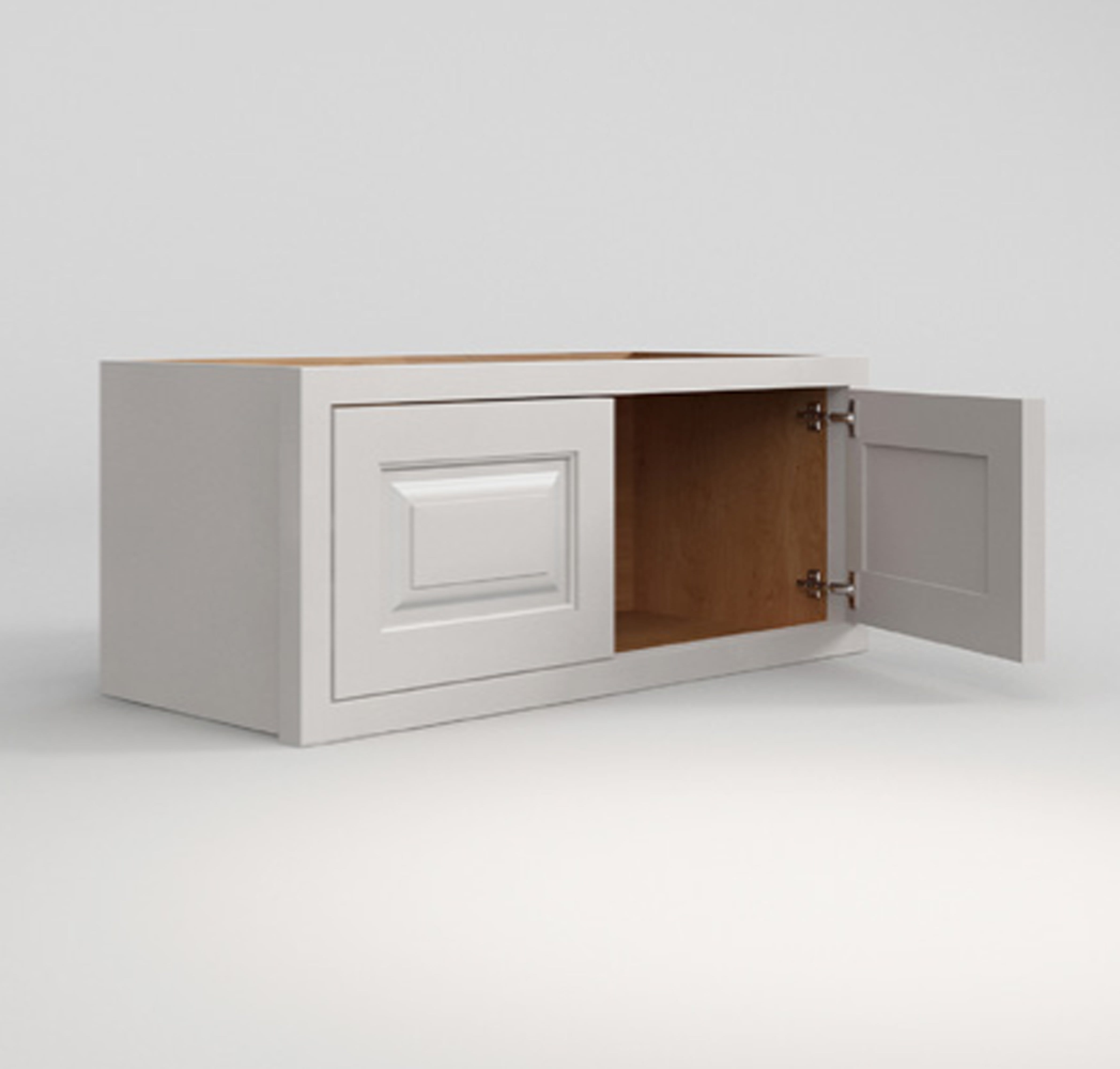 30" Wide Bridge Vintage White Inset Wall Cabinet - Double Door 12", 15 ...