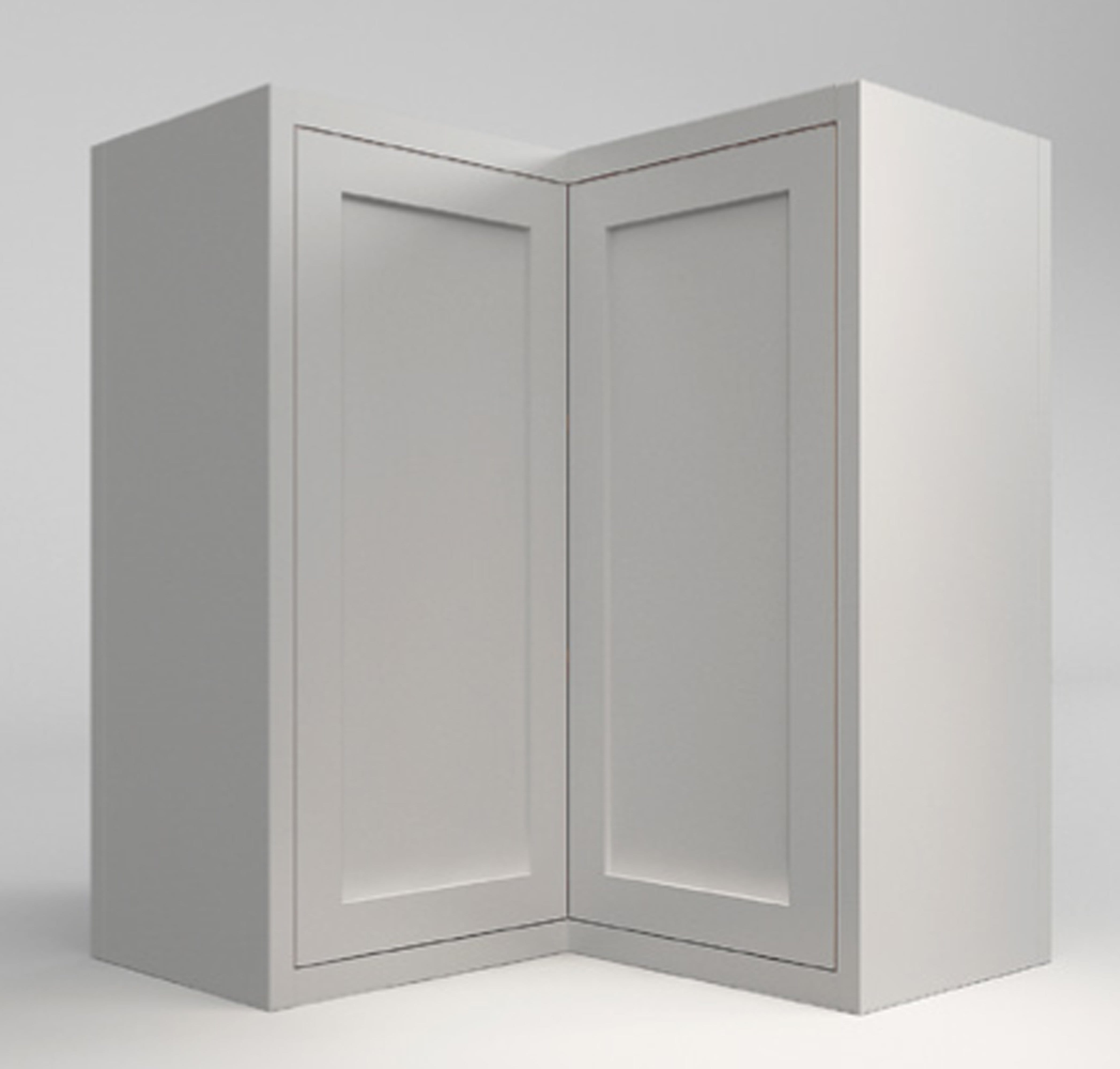 Wall Angle Corner Wall Cabinet 27" W x 30" & 39" Tall Snow White Shake ...